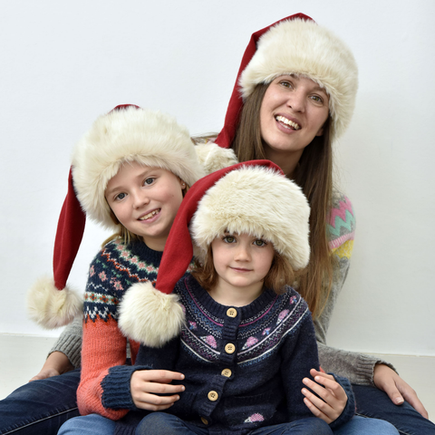 Luxury Santa Hat from merino wool and huggable ivory faux fur – Santa's ...