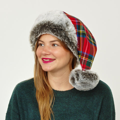 Luxury Santa Hat from merino wool and huggable ivory faux fur – Santa's ...